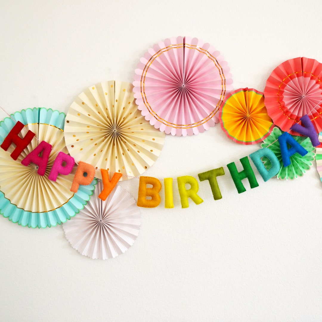 Happy Birthday Banner | Happy Birthday Sign | Felt Garland | Birthday ...
