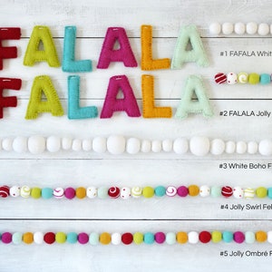 FALALA Felt Garland - Felt Ball & Letter Garland, Felt Ball Garland ...
