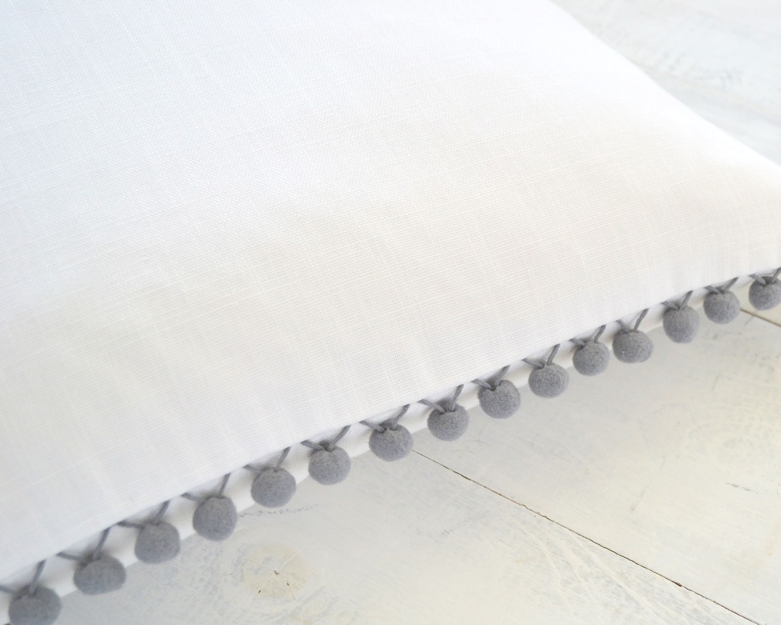 Light Gray Pom Pom Pillow Cover 20 X 20 Gray | Etsy