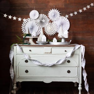 White Paper Party Fans | Party Decor | Birthday Party Decor | Party ...