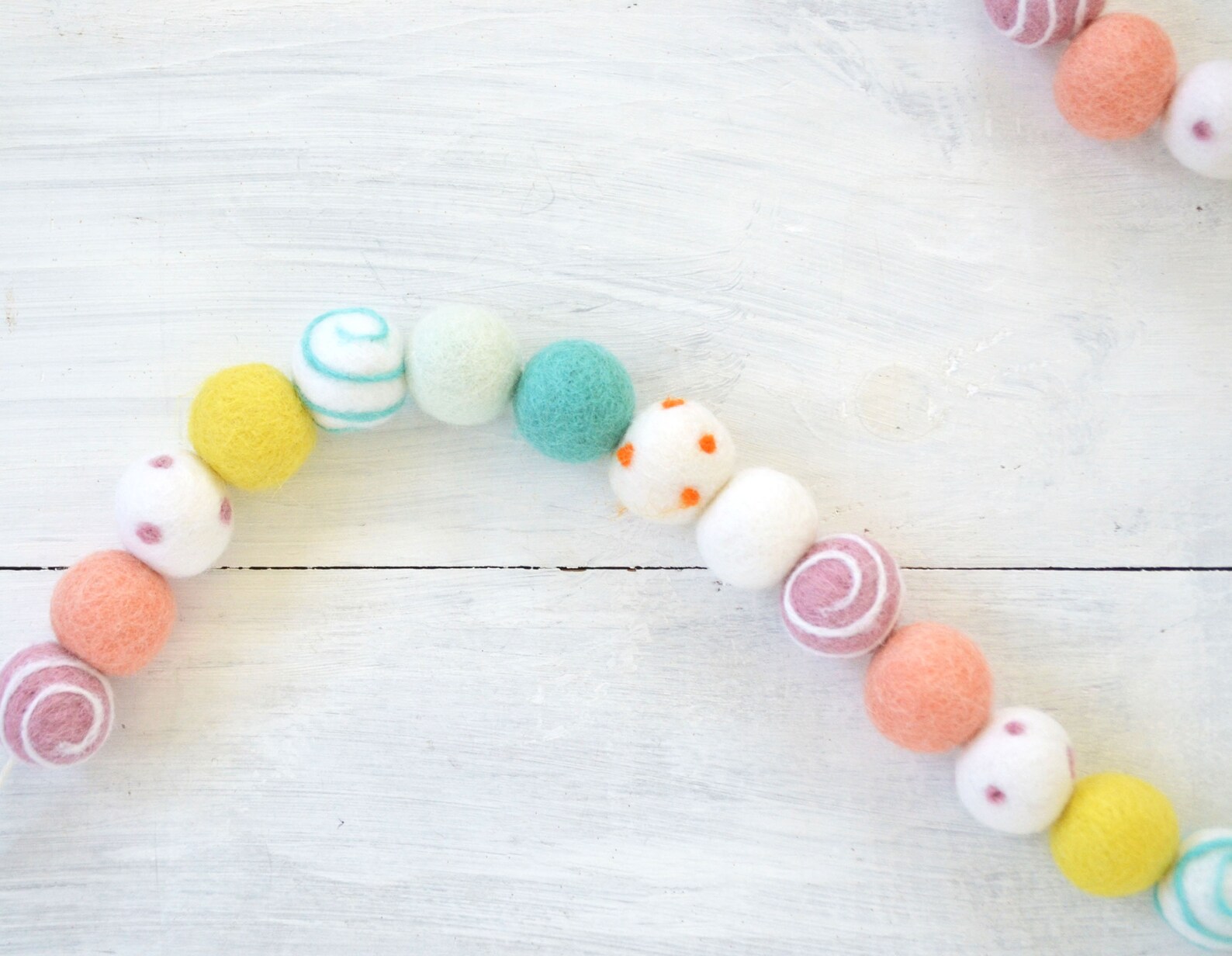 Spring Felt Ball Garland - Rainbow Felt Garland, Rainbow Easter Garland ...