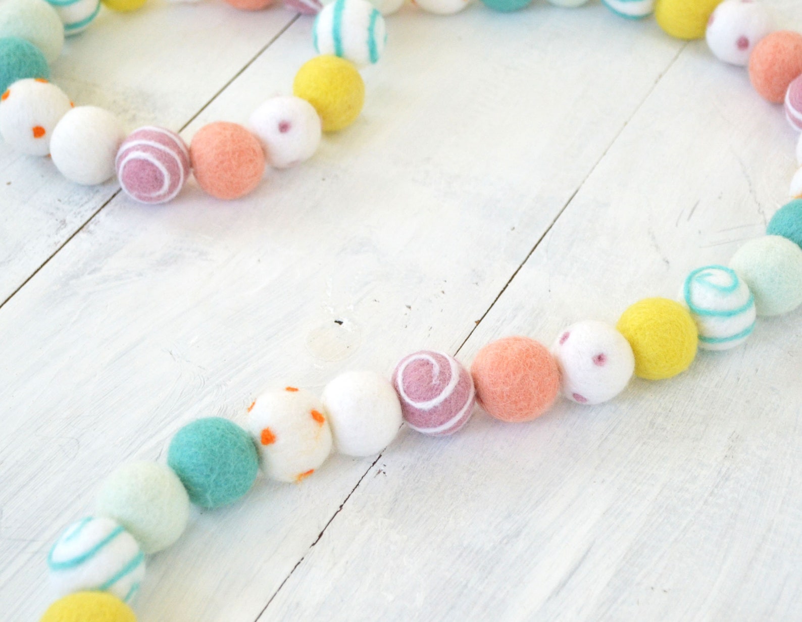 Spring Felt Ball Garland Rainbow Felt Garland, Rainbow Easter Garland ...