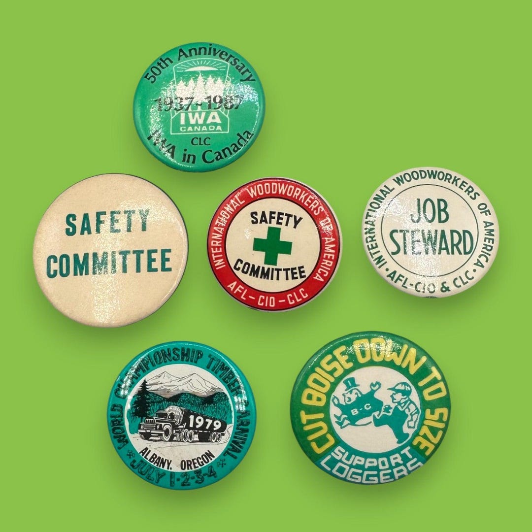 Vintage IWA Canada Logger & Safety Committee Pinback Buttons Set - Etsy