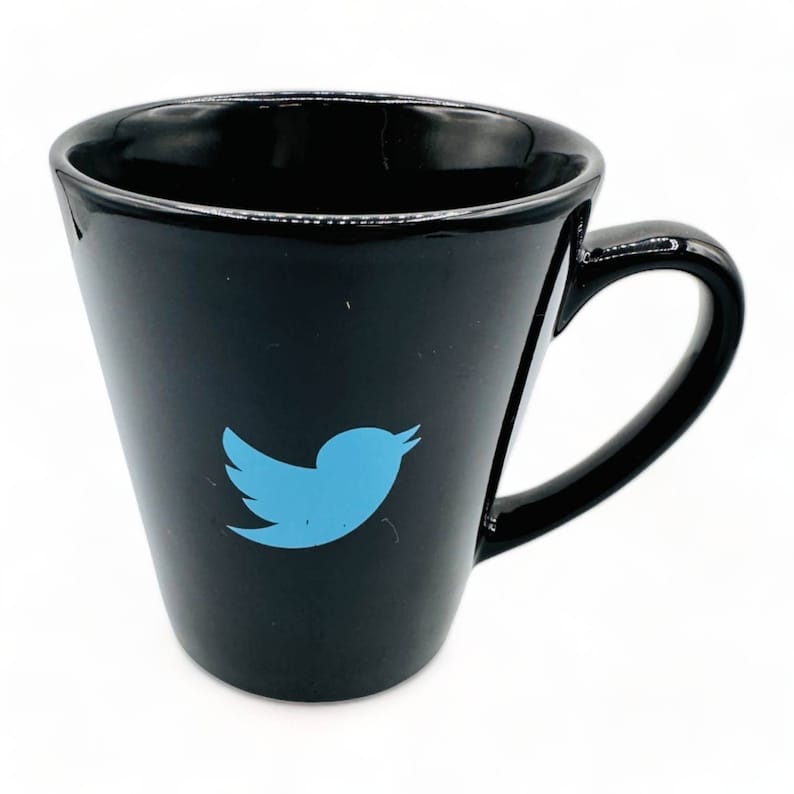 Twitter Blue Bird Mug Black Retired Twitter Logo Vintage - Etsy