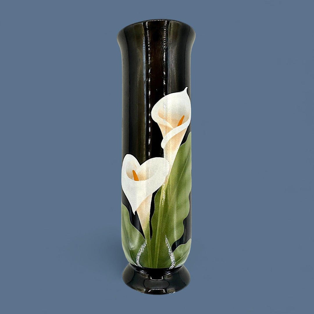 Vintage Otagiri Japan Calla Lily Design Vase – Round Curved - 1980's ...