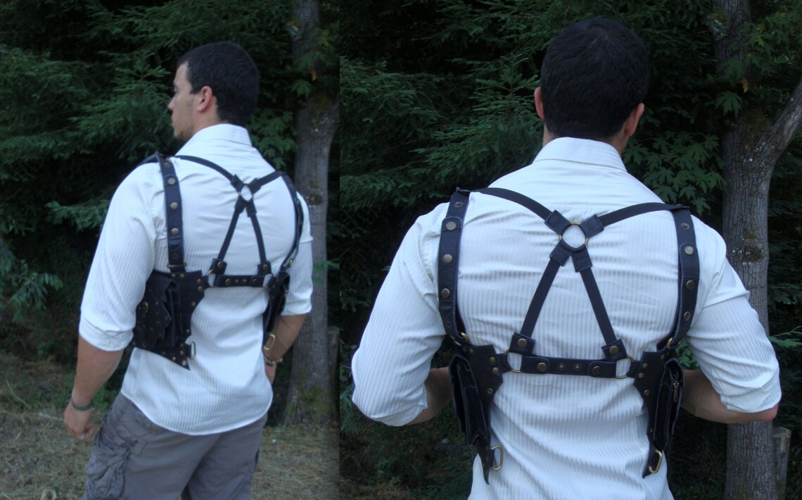 Leather Utility Holster Black or Brown Shoulder Crossback - Etsy