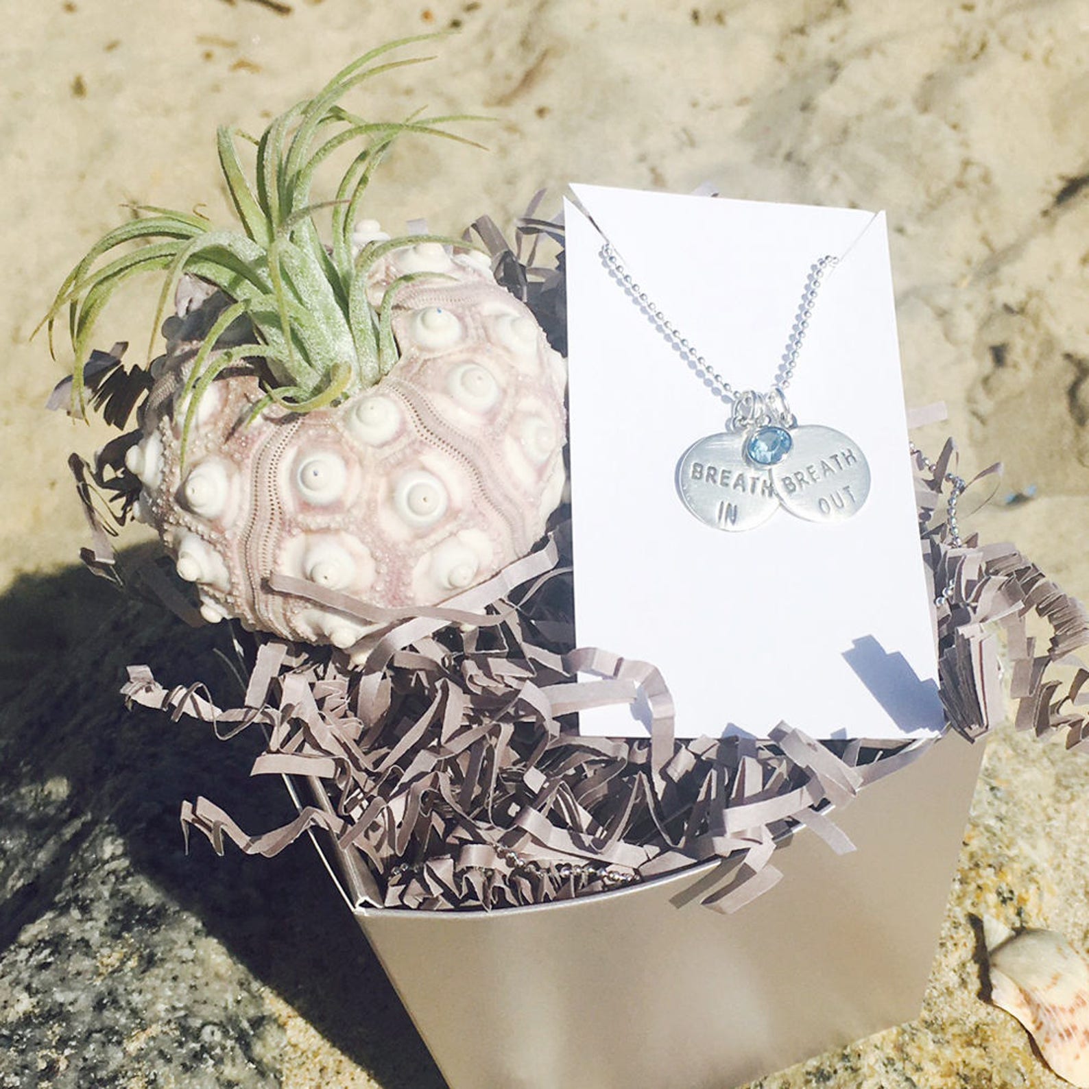 Air Plant Gift Set , Yoga Gift Box, Succulent Jewelry Box, Breathe ...