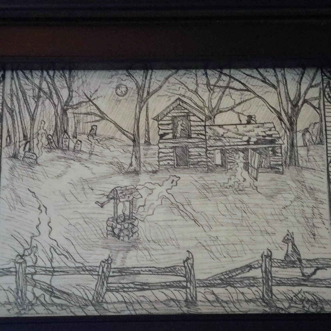 Pen & Ink Drawing of Ghosts Haunting Picture - Etsy