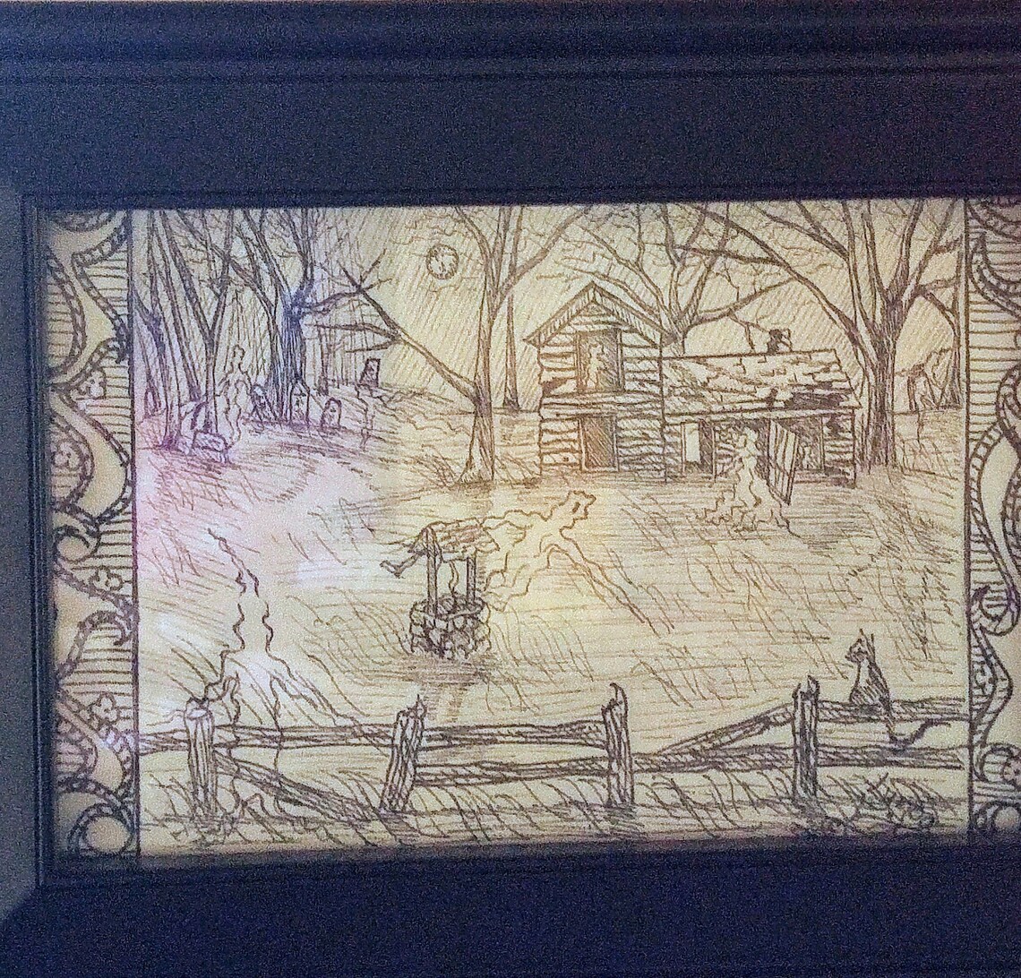 Pen & Ink Drawing of Ghosts Haunting Picture - Etsy