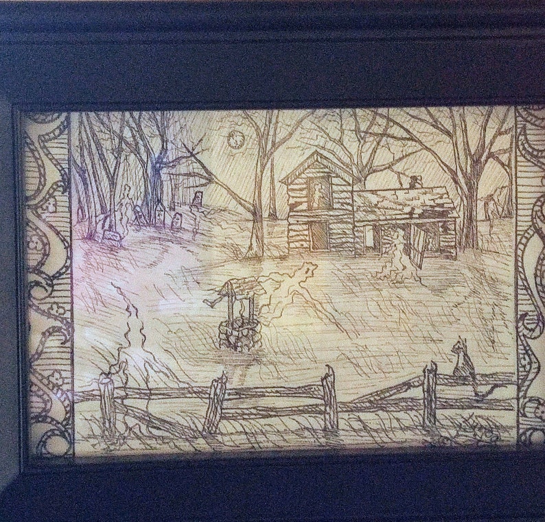 Pen & Ink Drawing of Ghosts Haunting Picture - Etsy