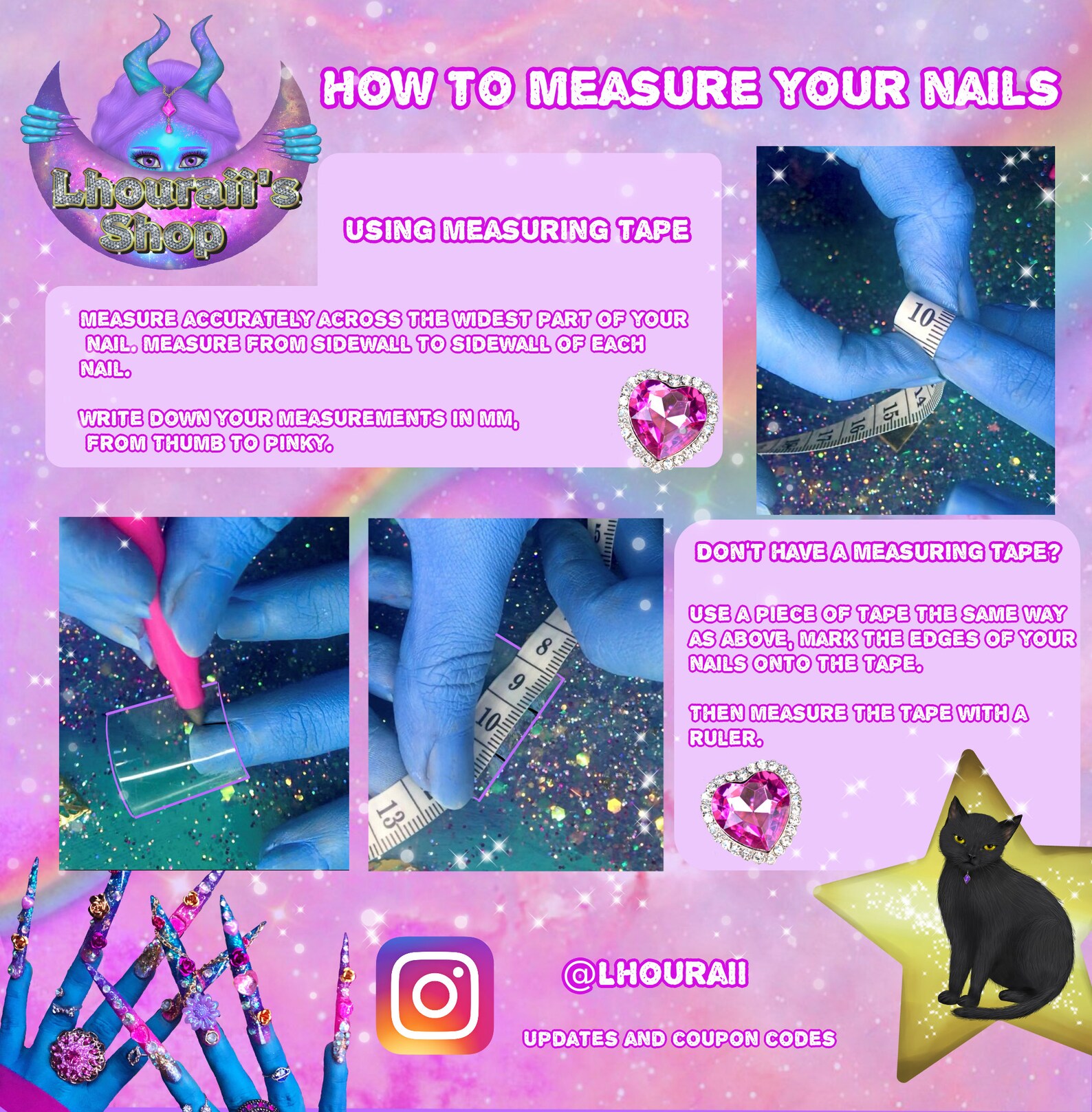 Pink Hime Kawaii 3D Deco Gyaru Lolita Princess Nails - Etsy