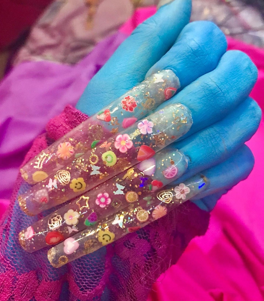 Clear Glass Clutter Press on Nails - Etsy