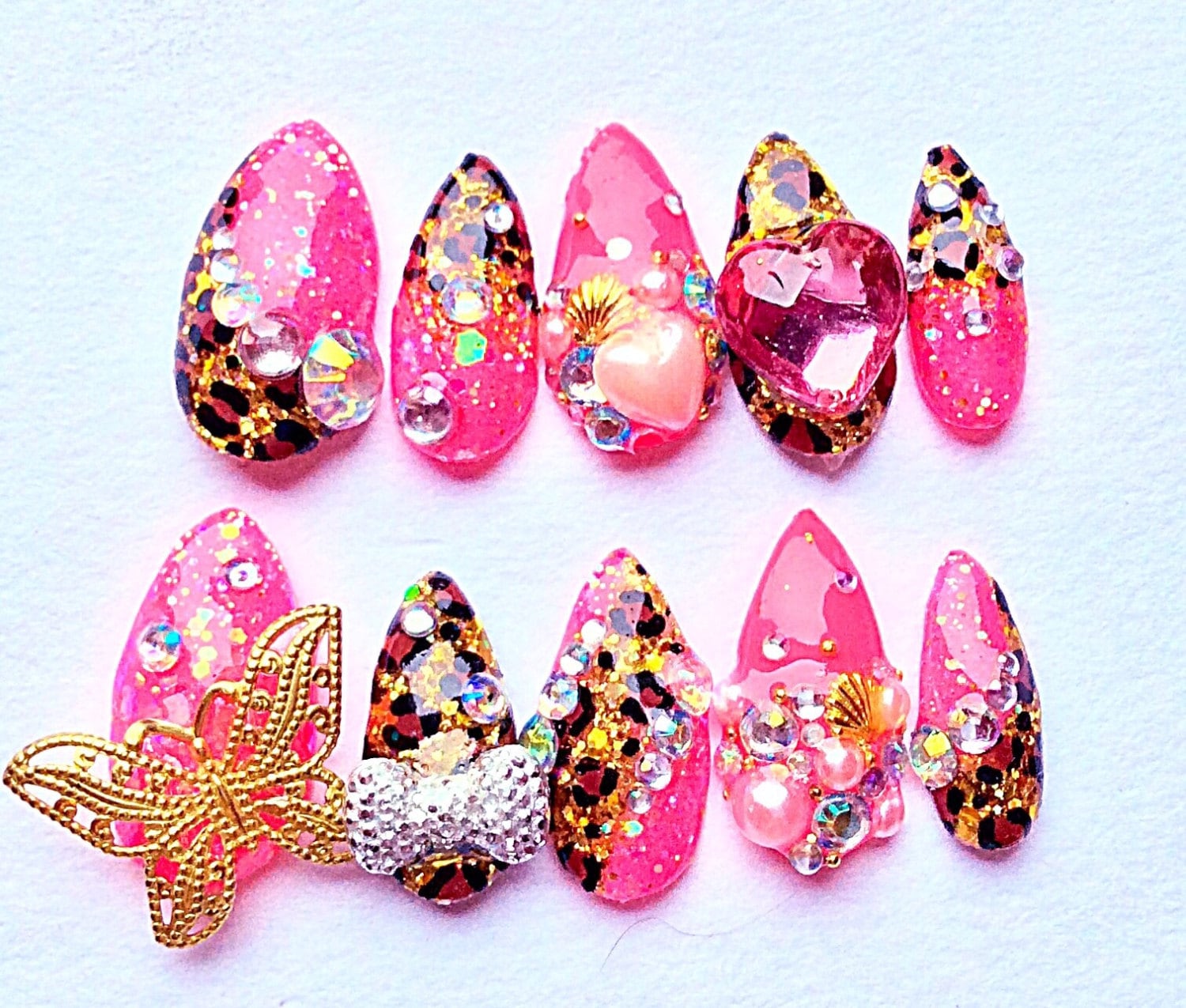 Pink Glitter Leopard Butterfly Fierce Mermaid Kawaii Gyaru - Etsy