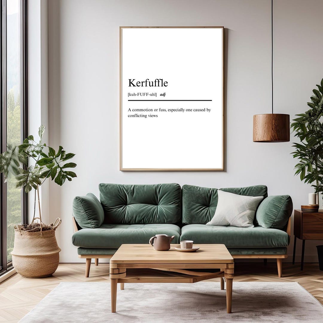 Kerfuffle, Word Definition, Quote Print, Bedroom Print, Living Room ...