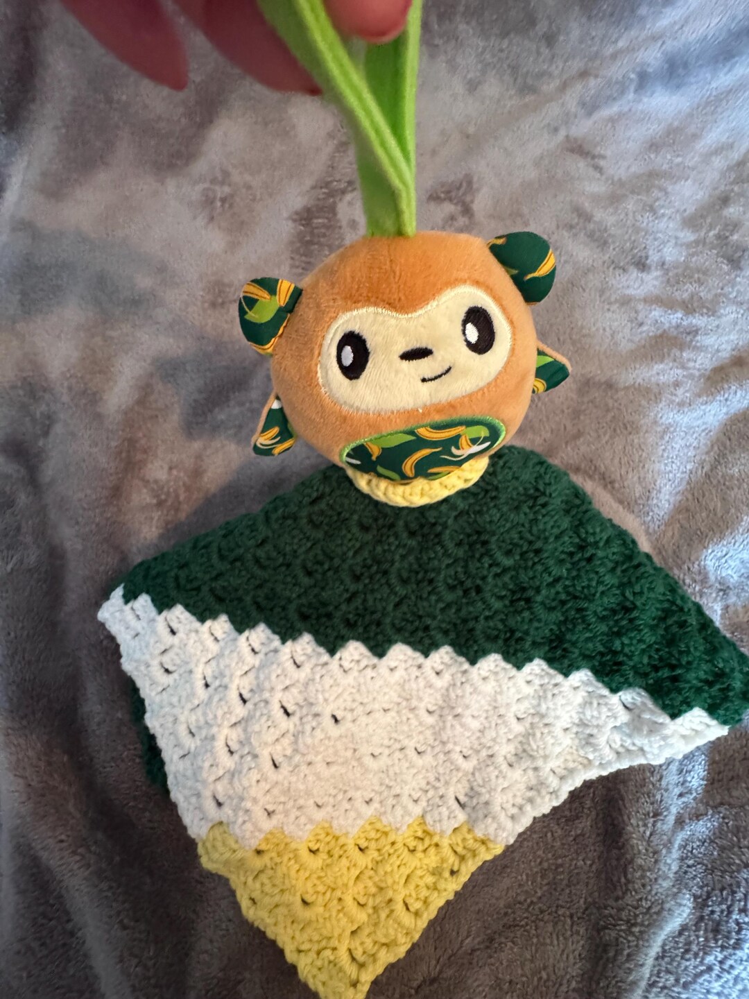 Handmade Monkey Lovey – Sensory Baby Toy With Rattle, Crinkle ...