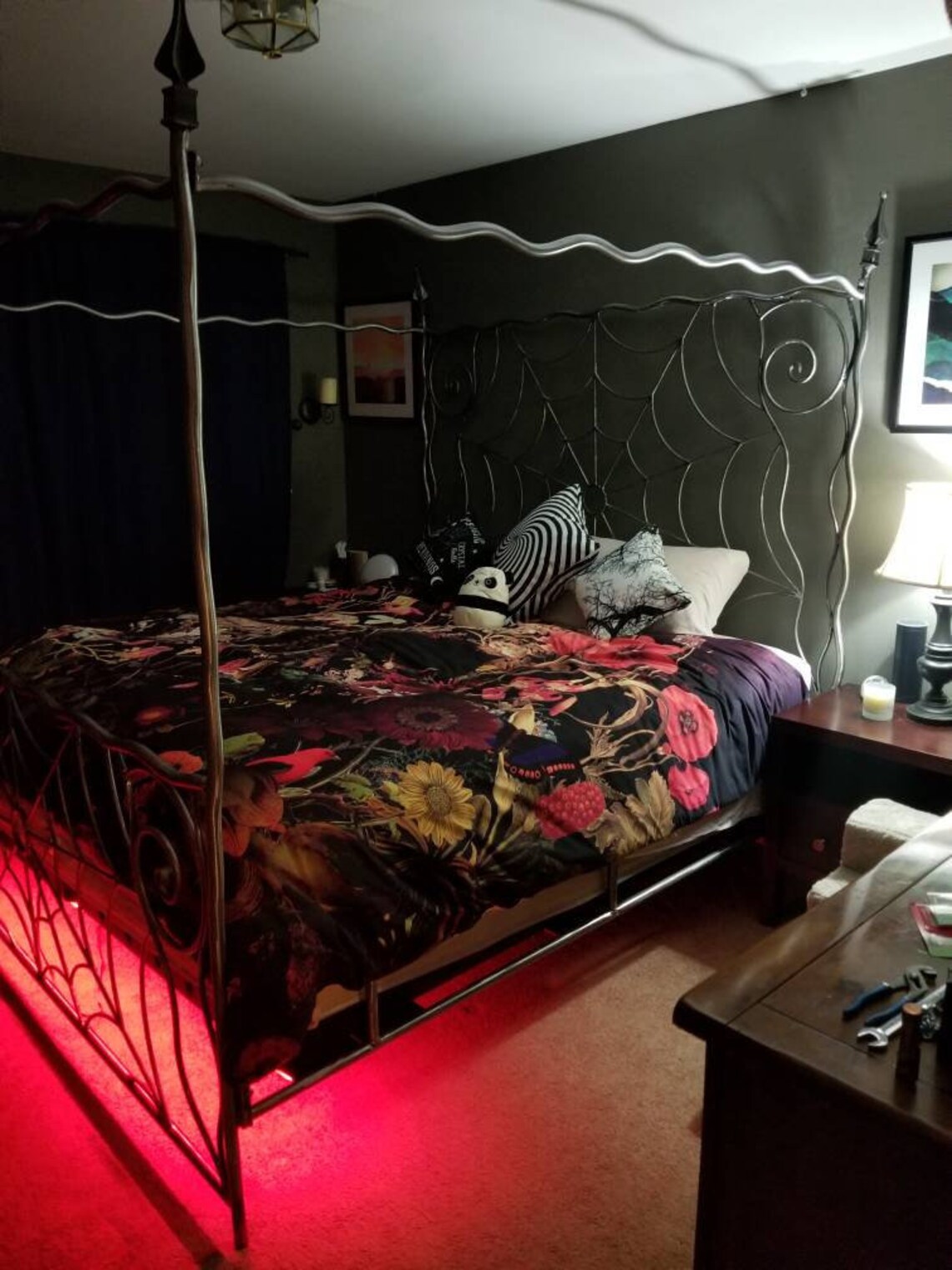 Iron Bed Canopy Queen Sizewrought Iron Bed Gothic - Etsy