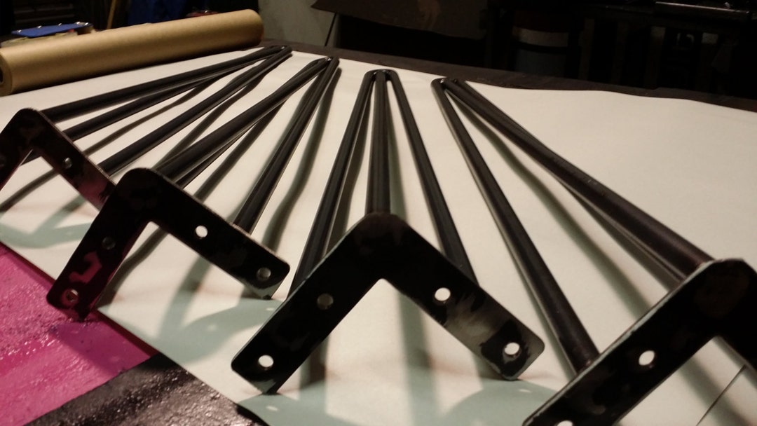 40" X 1/2" X 3-rod, BAR TABLE Legs,set of 4,hairpin Table Legs,metal ...