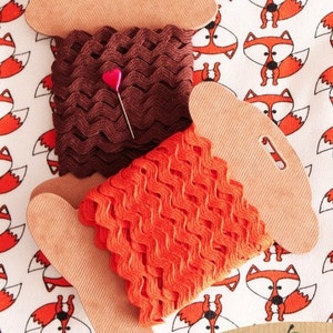 Zigzag ribbon strand organic cotton orange 5meter | Etsy