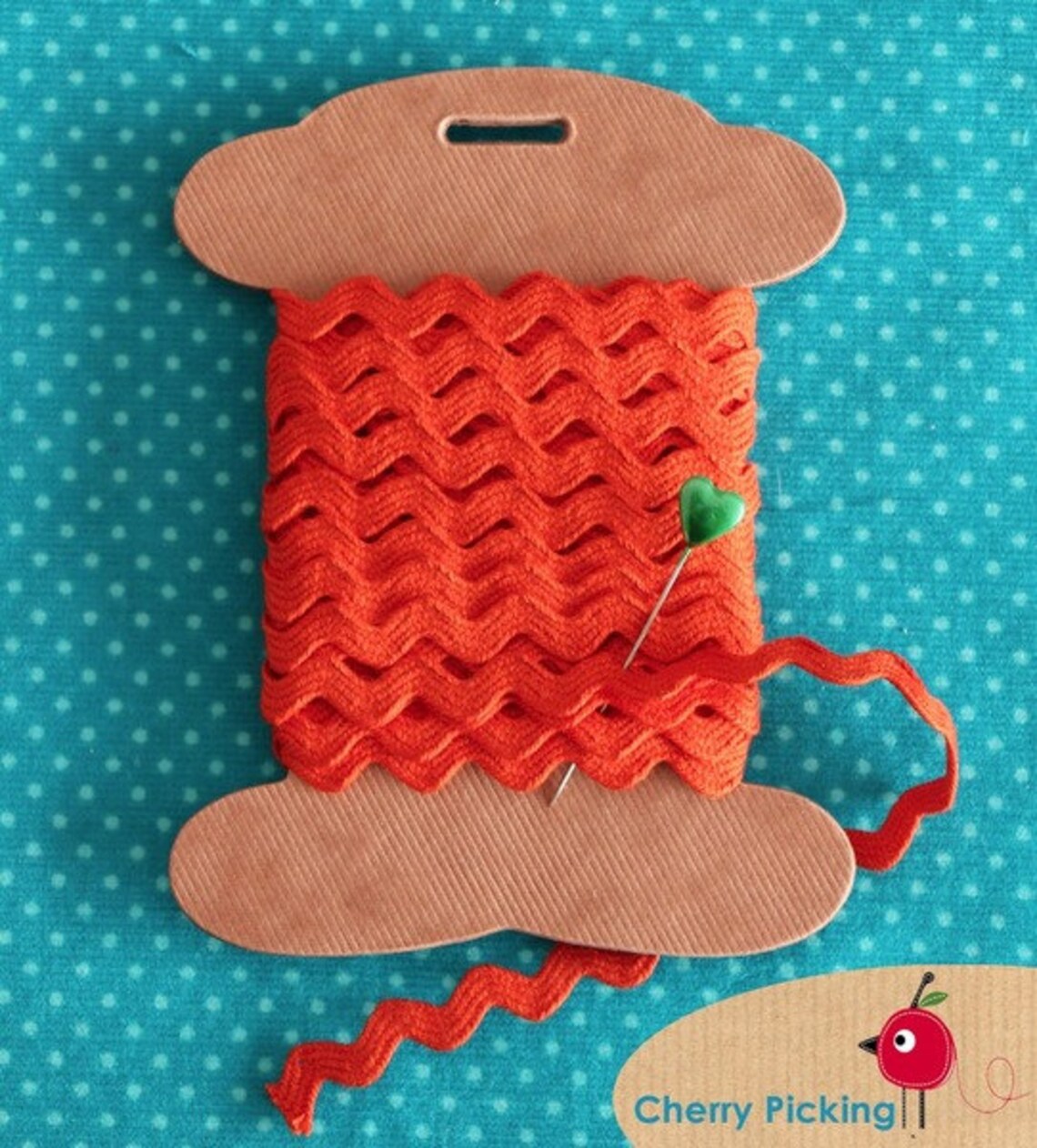 Zigzag ribbon strand organic cotton orange 5meter | Etsy