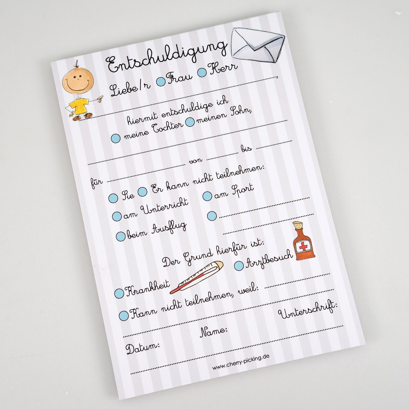 Entschuldigungsblock Entschuldigungen für die Schule in Blockform DIN ...