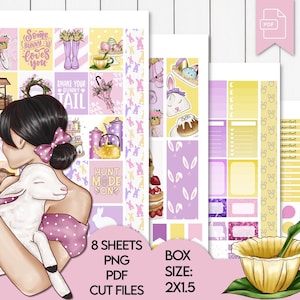 Easter Printable Stickers, Spring Stickers Sheets, Easter Monthly Kit ...