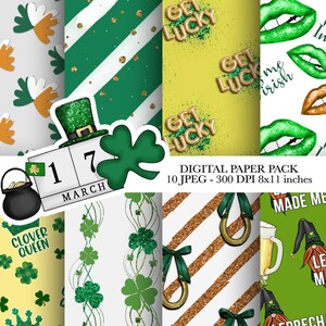 Saint Patrick's Day Paper Pack, St. Patrick Day Digital Paper, Irish ...