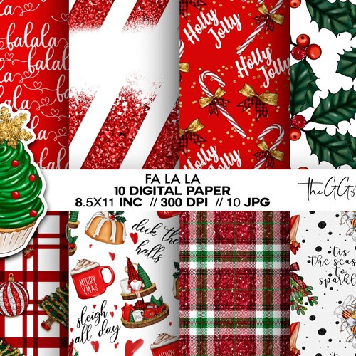Holiday Printable Papers Rustic Christmas Digital Download - Etsy