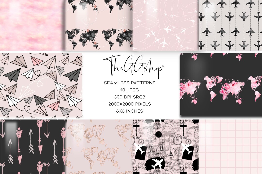 Wanderlust Patterns, Summer Patterns, World Map Patterns, Travel ...