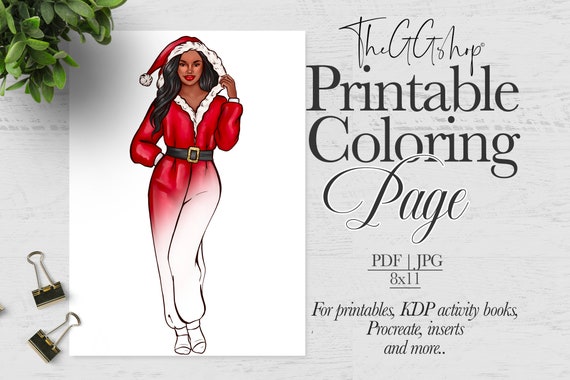 Adult Coloring Page Santa Claus Printable Coloring Book - Etsy