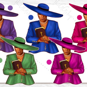 Church Lady Clipart, Praying Woman Clipart, Christianity Clipart, Bible Clipart, Black Woman ...
