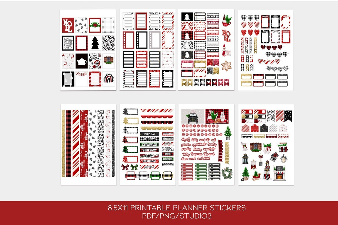 Christmas Planner Printable Stickers, Weekly Stickers Kit, December ...