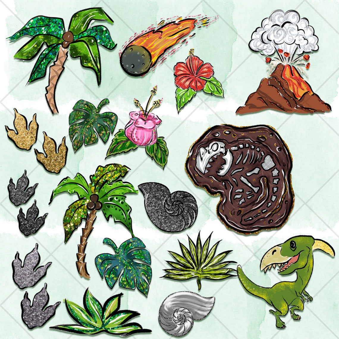 Dinosaur Clipart Jurassic Clipart Baby Dinosaur Clipart - Etsy