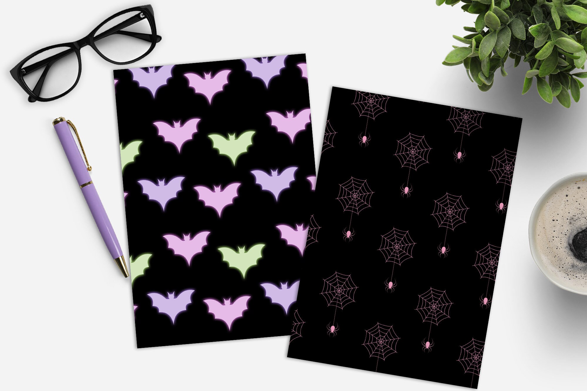 Pink Halloween Digital Paper Pack, Scrapbook Paper, Wicca Witch ...