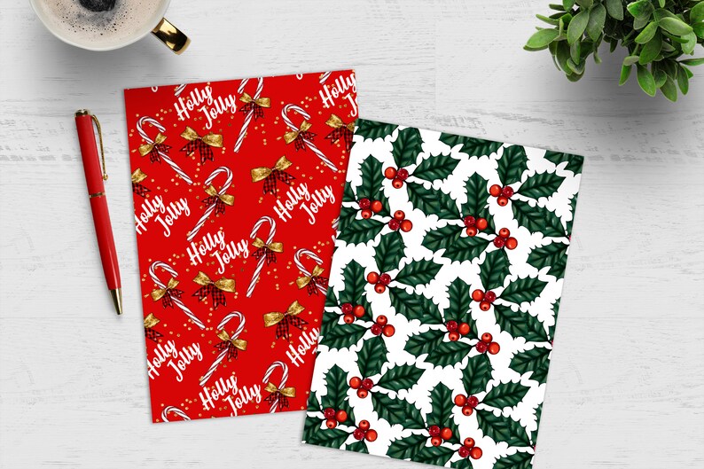 Christmas Digital Papers Christmas Paper Pack Winter Digital - Etsy