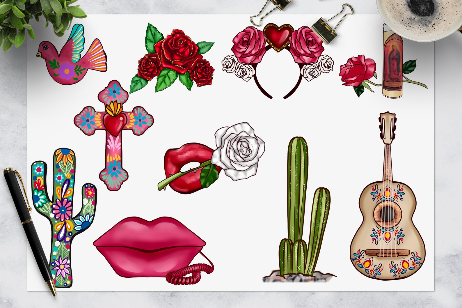 Valentine's Day Clipart Mardi Gras Clipart Latina Girl - Etsy