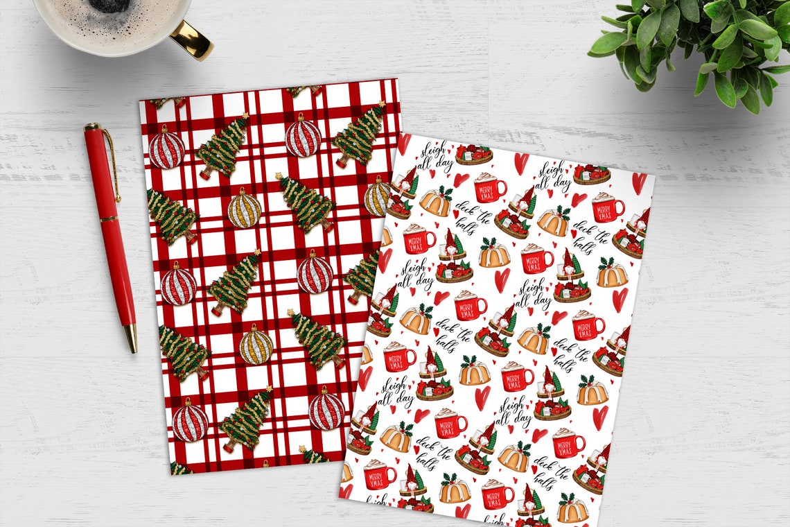 Christmas Digital Papers Christmas Paper Pack Winter Digital - Etsy
