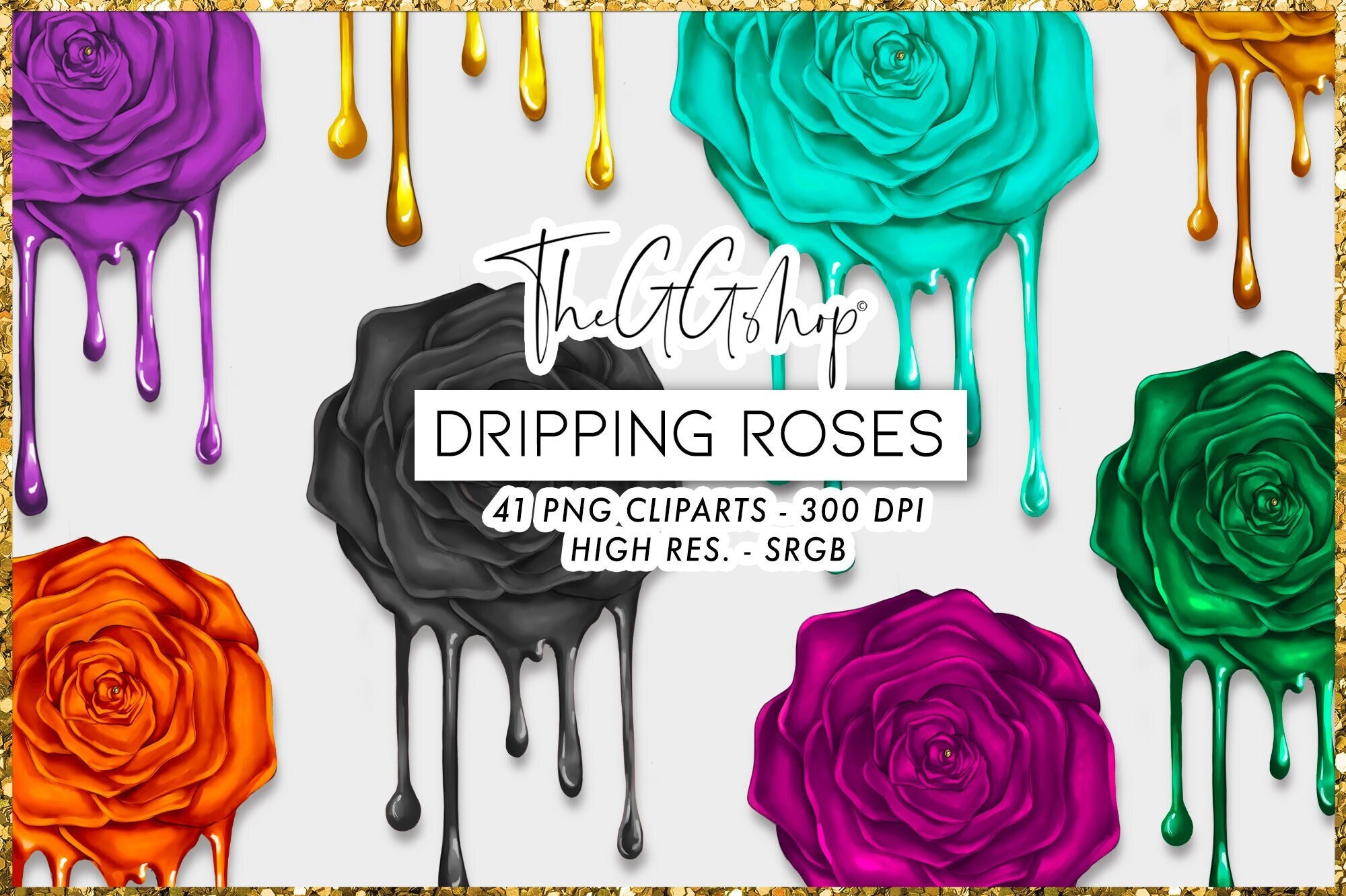 Rose Watercolor Drip