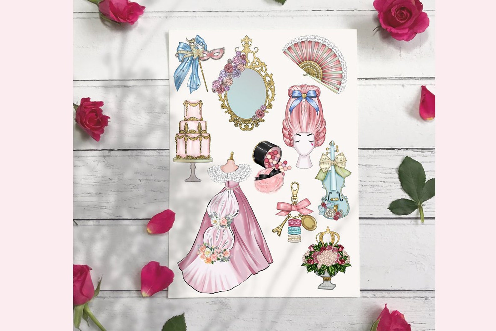 Masquerade Cliparts Mardi Gras Cliparts Marie Antoinette | Etsy