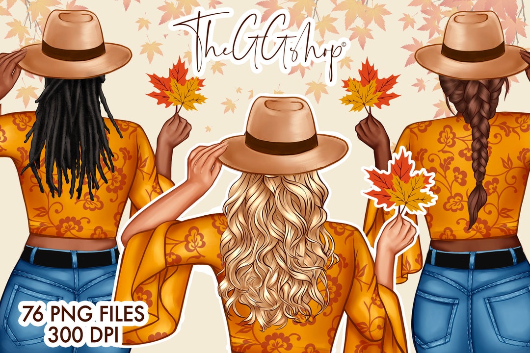 Autumn Girl Clipart, Hello Fall Clipart, Thanksgiving Clipart, African ...