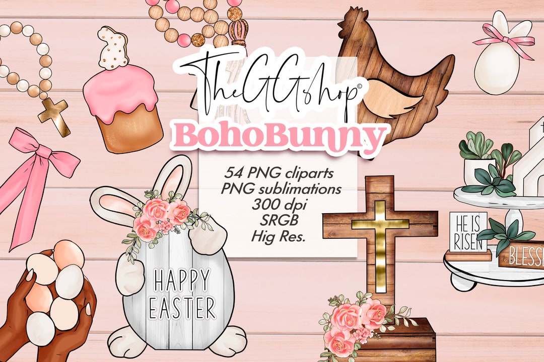 Easter Clipart, First Communion Clipart, Boho Clipart, Rustic Clipart ...