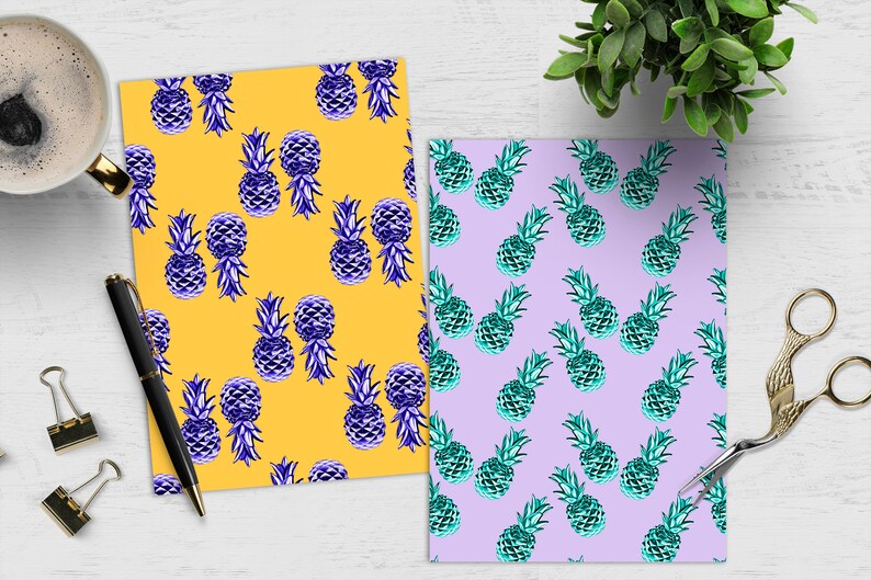 Summer Digital Paper Pack, Pineapple Paper Pack, Tropical Paper Pack ...