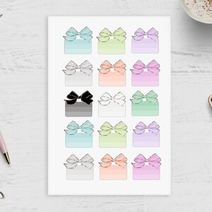 Bow Printable Planner Stickers Boxes Tags Flags Stickers - Etsy