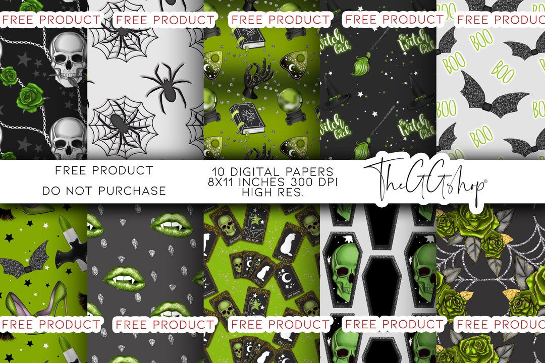Halloween Digital Paper Pack: Spooky Scrapbook Patterns (freebie) - Etsy
