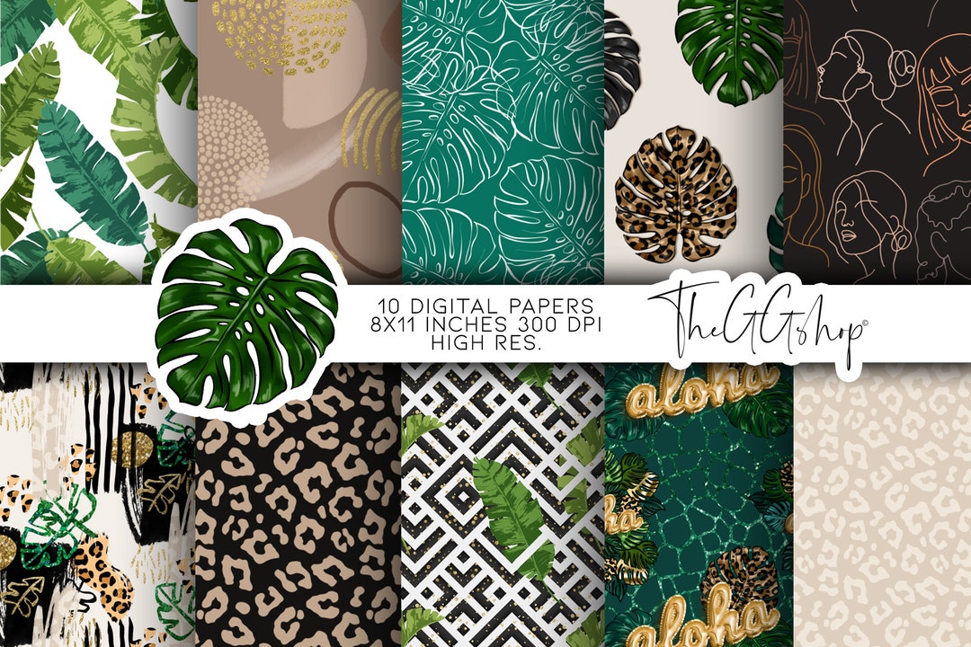 Summer Digital Papers Beach Digital Papers Boho Paper Pack - Etsy