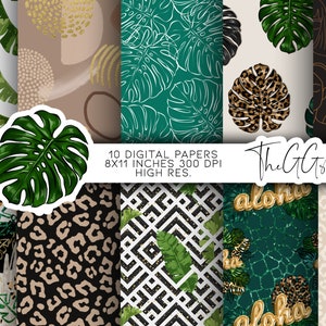 Summer Digital Papers Beach Digital Papers Boho Paper Pack - Etsy