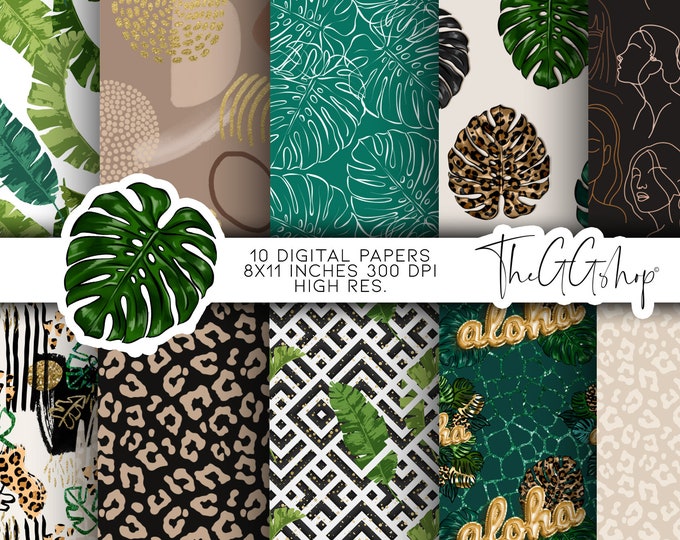 Summer Digital Papers Beach Digital Papers Boho Paper Pack - Etsy