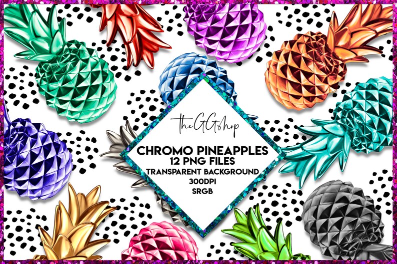 Pineapple Cliparts Summer Cliparts Tropical Clipart Fruit - Etsy