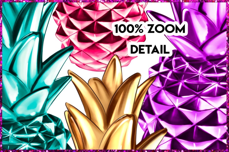 Pineapple Cliparts Summer Cliparts Tropical Clipart Fruit - Etsy