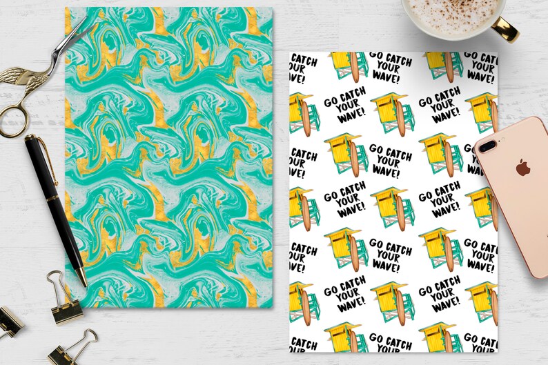 Summer Digital Paper Beach Digital Paper Aloha Digital - Etsy