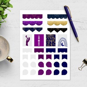 Celestial Planner Stickers: Starry Night, Moon, Astrology (digital ...
